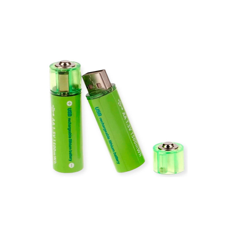 Baterías Pilas USB Recargables AA x2 Unidades Flycat | Ts Mayorist...